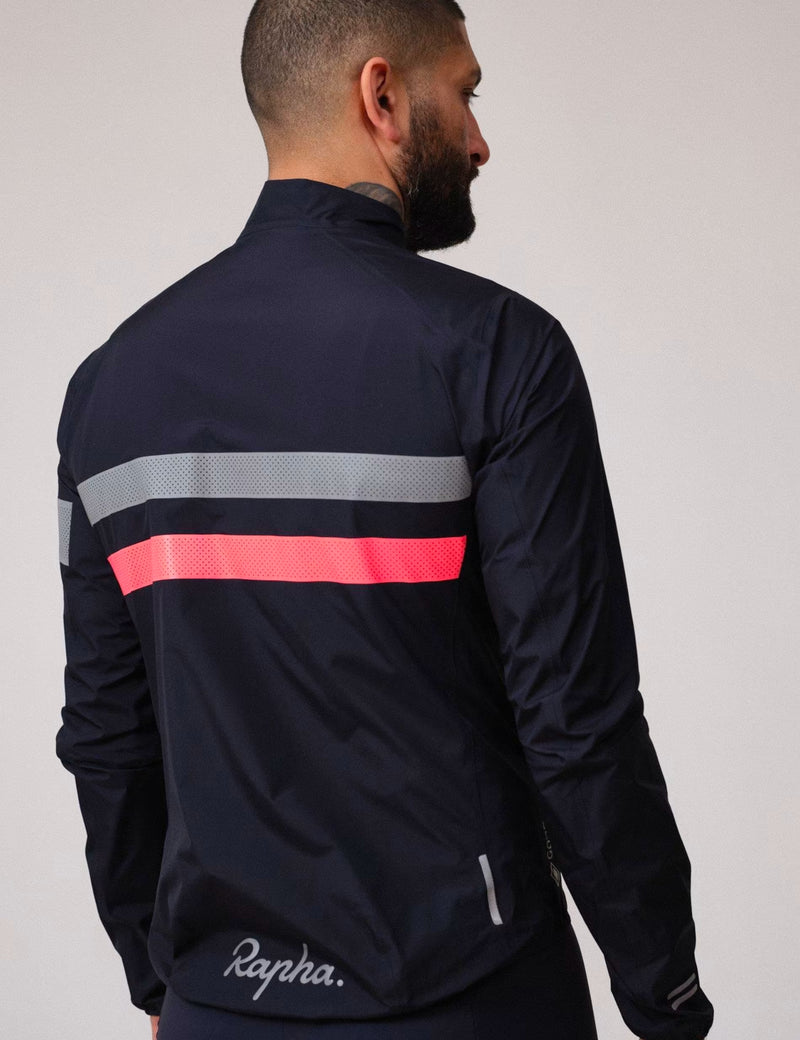 Rapha Brevet Gore-Tex Rain Jacket - Dark Navy/High-Vis Pink | Article.